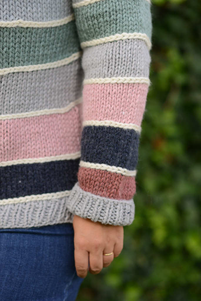 Color Divide Knit Sweater Pattern | Knitting with Chopsticks