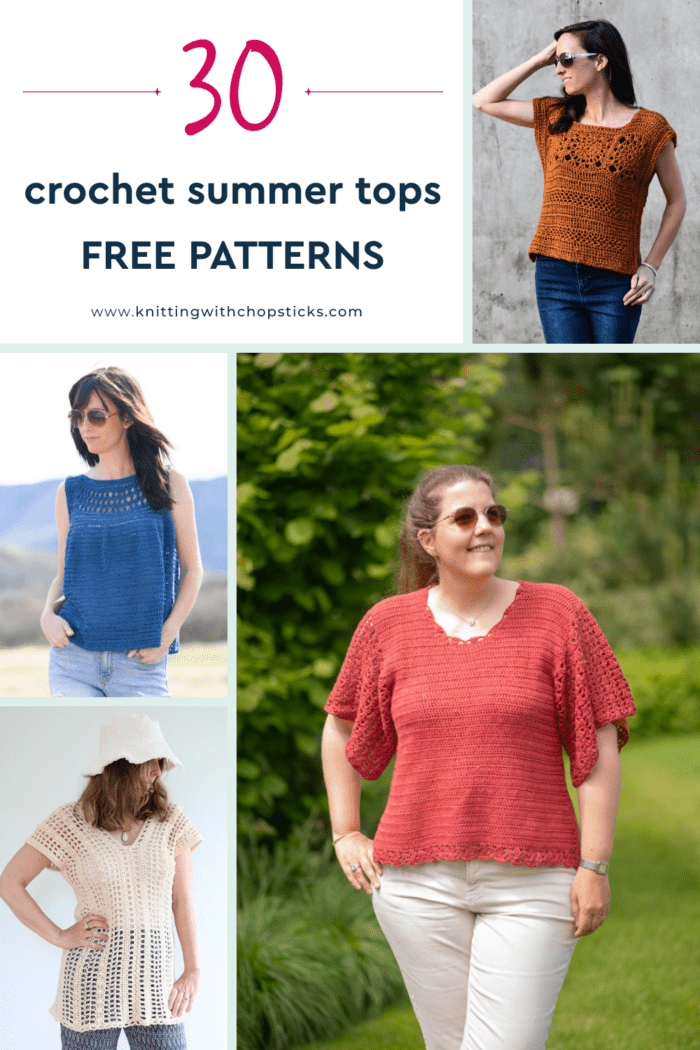 30 Easy Crochet Summer Tops Patterns for Free | Knitting with Chopsticks