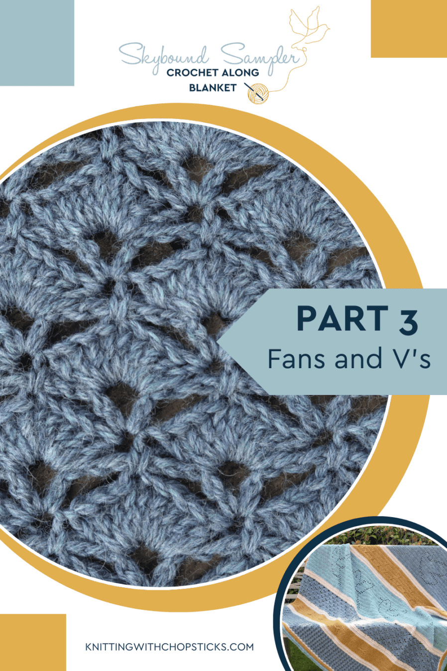 Crochet Stitch Tutorial Free Fans and V's Stitch | Knitting with Chopsticks