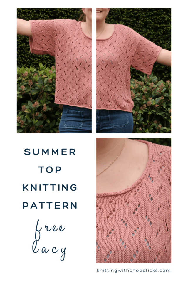 Summer Top T-Shirt Knitting Pattern Free | Knitting with Chopsticks