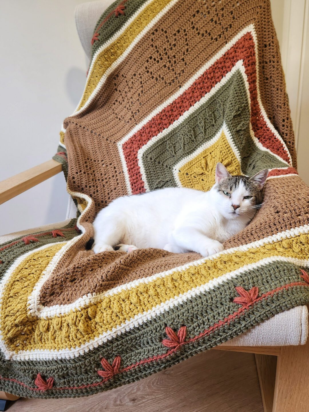 FREE Crochet Along Blanket Pattern - Rustling Leaves Blanket