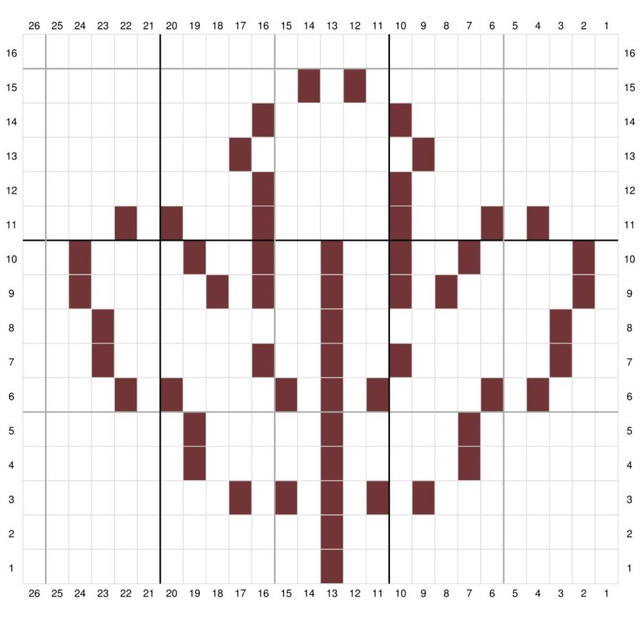 Maple Leaf Filet Crochet Pattern | Knitting with Chopsticks