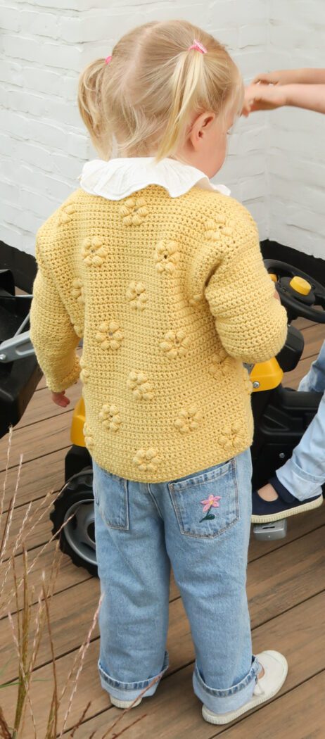 Pops of Petal Childs Crochet Jumper Pattern | Knitting with Chopsticks