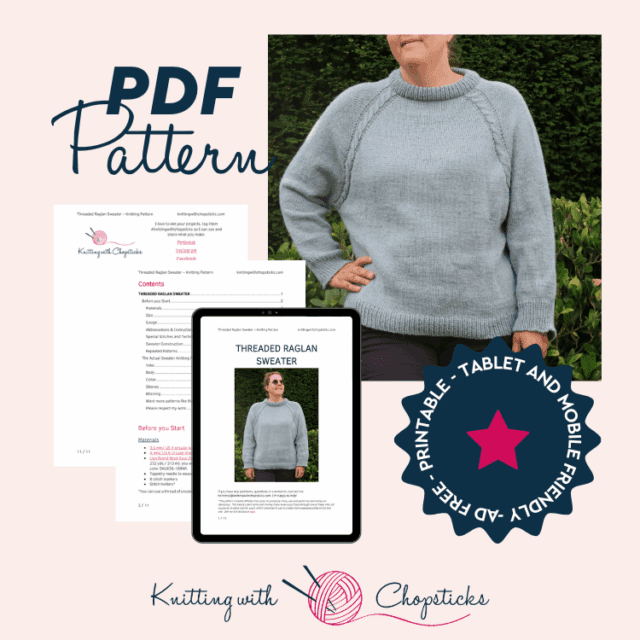 Free Raglan Sweater Knitting Pattern | Knitting with Chopsticks