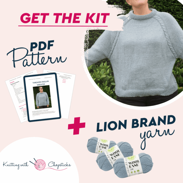 Free Raglan Sweater Knitting Pattern | Knitting with Chopsticks