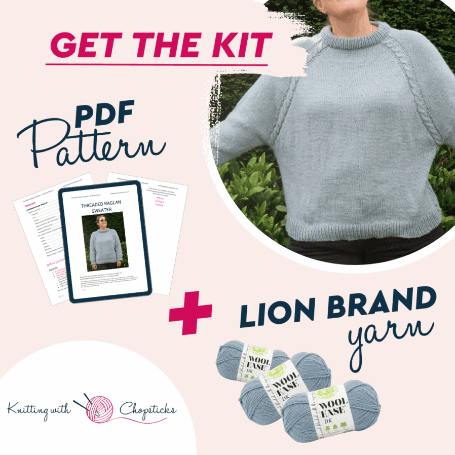 Free Raglan Sweater Knitting Pattern | Knitting with Chopsticks