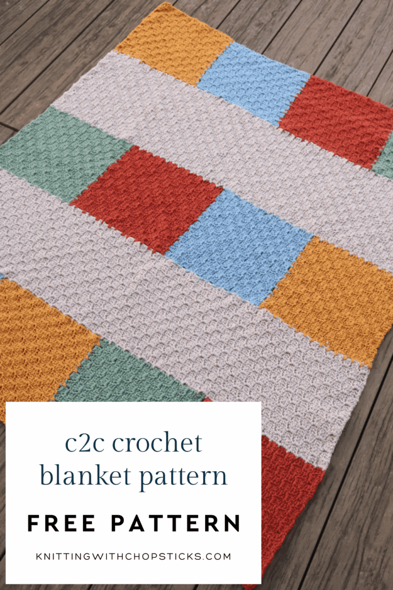 Free C2C Crochet Blanket Pattern | Knitting with Chopsticks