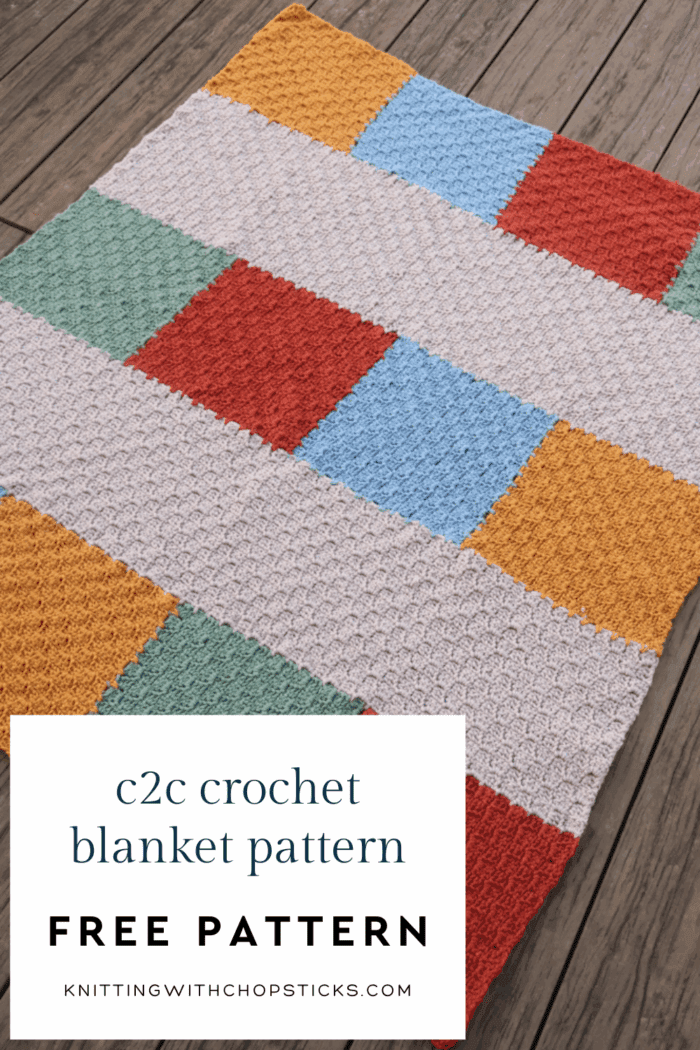 Free C2C Crochet Blanket Pattern | Knitting with Chopsticks