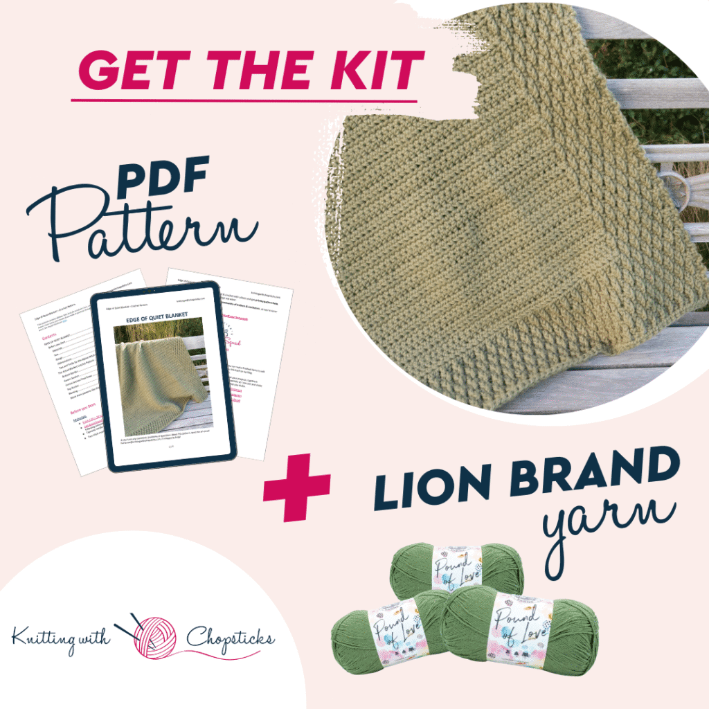 Free Alpine Stitch Crochet Blanket Pattern | Knitting with Chopsticks