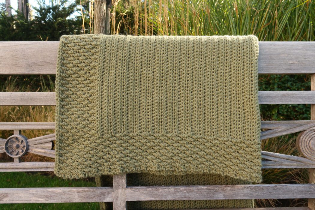 Alpine Stitch Crochet Blanket Pattern | Knitting with Chopsticks